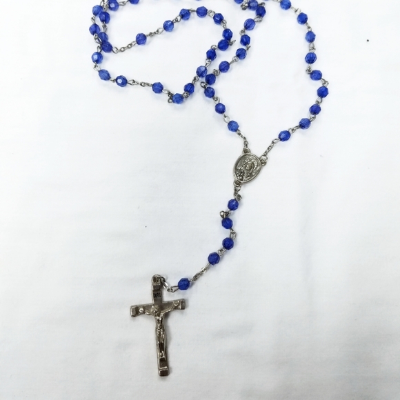 Inri | Jewelry | Vintage Inri Catholic Cross Rosary Bead Necklace ...